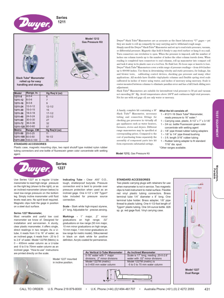 Dwyer_431i | PDF | Pressure Measurement | Pressure