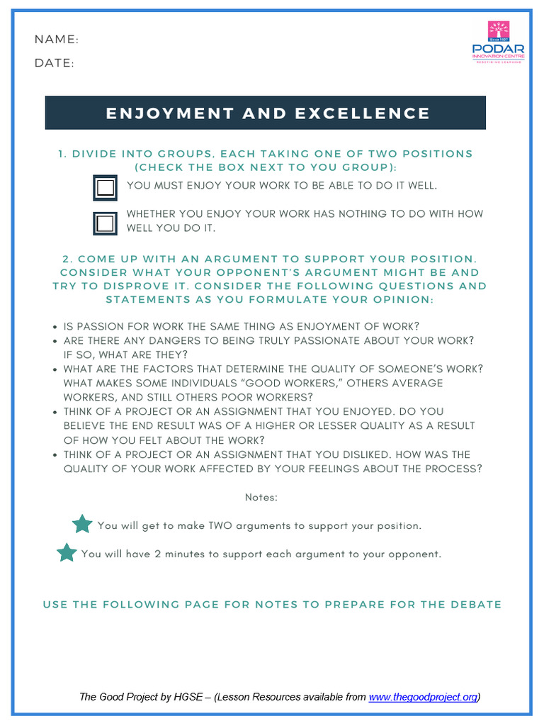 Enjoyment vs. Quality in Work | PDF