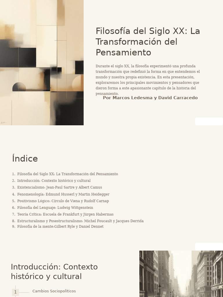 Filosofia Del Siglo XX La Transformacion Del Pensamiento | PDF | Fenomenología (filosofía ...