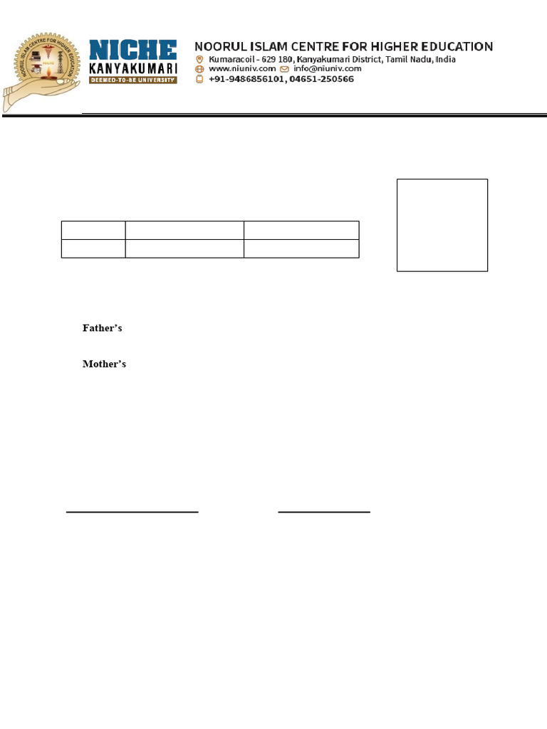 2024 NICHE BRDC PHD Interview Application Form - 14 | PDF ...