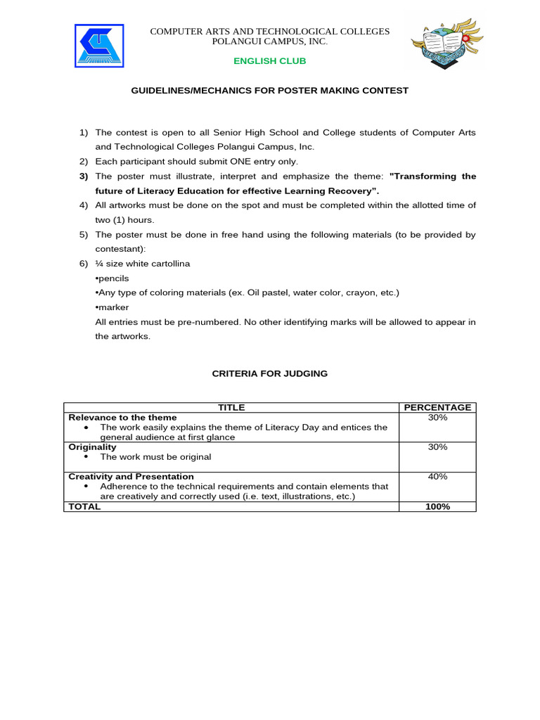 GUIDELINES AND CRITERIA POSTER MAKING | PDF
