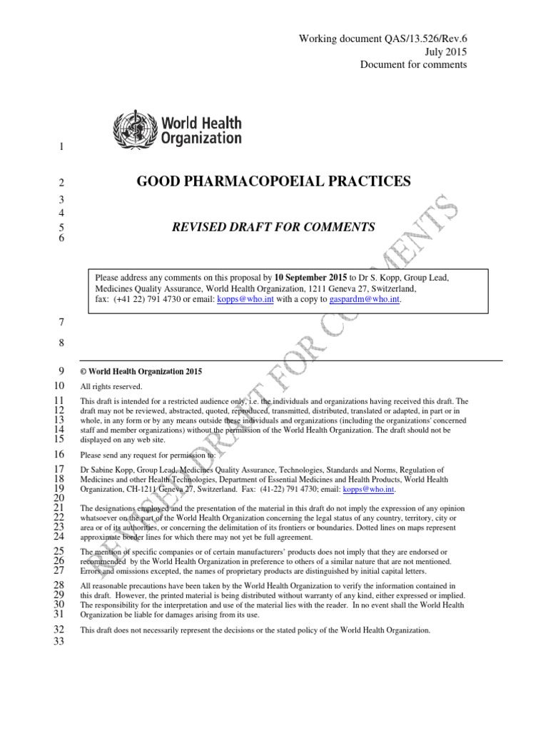 GPHP QAS13 526 Rev6 Meeting - 24072015 | PDF | Chemical Substances | Specification (Technical ...