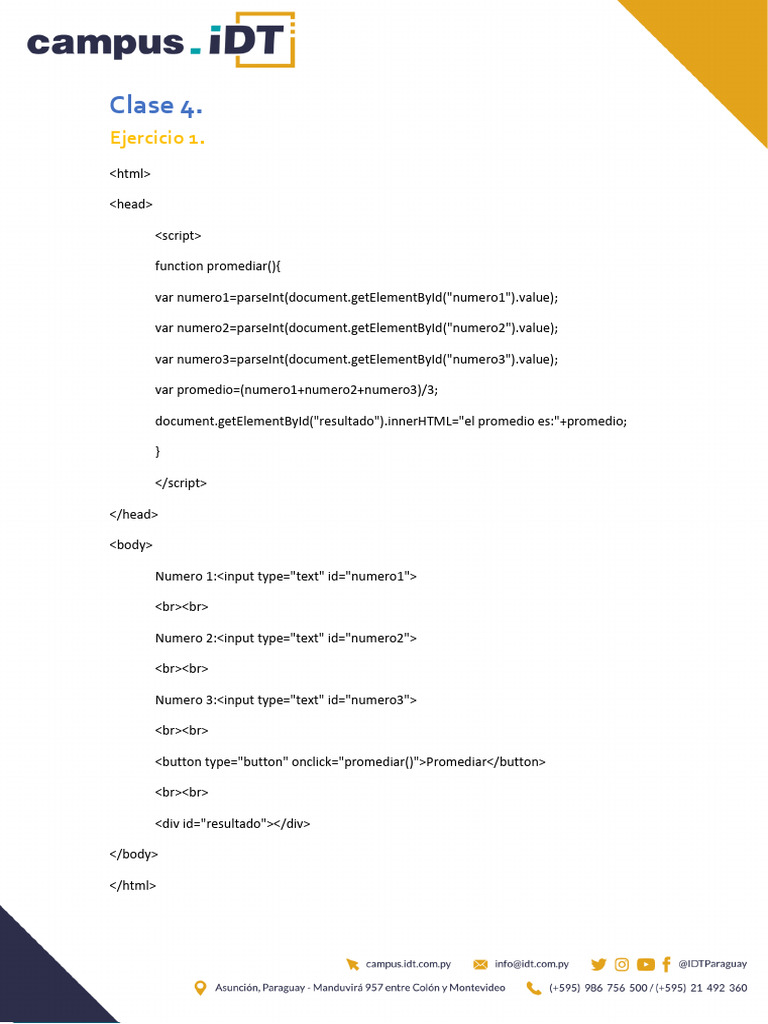 Clase - 4 Ejercicios JS | PDF