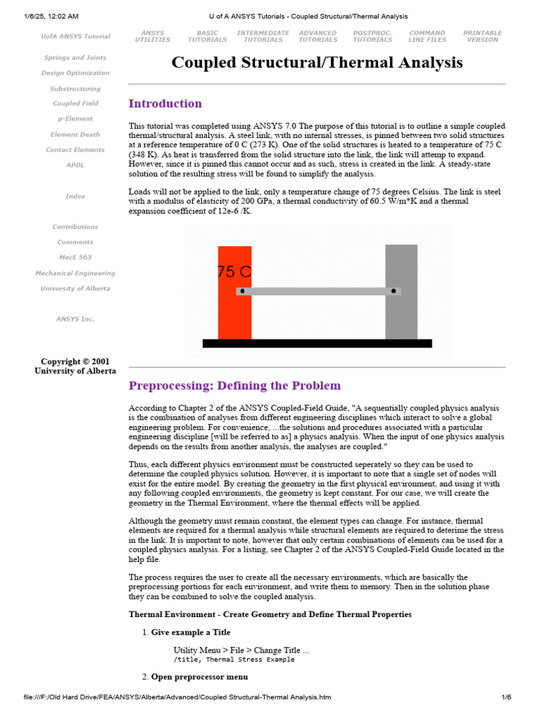 Coupled Structural Thermal Analysis | PDF | Young's Modulus | Finite Element Method