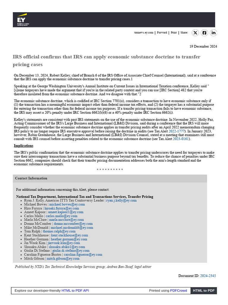 Taxnews Ey Com News 2024 2345 Irs Official Confirms That Irs | PDF | Internal Revenue Service ...