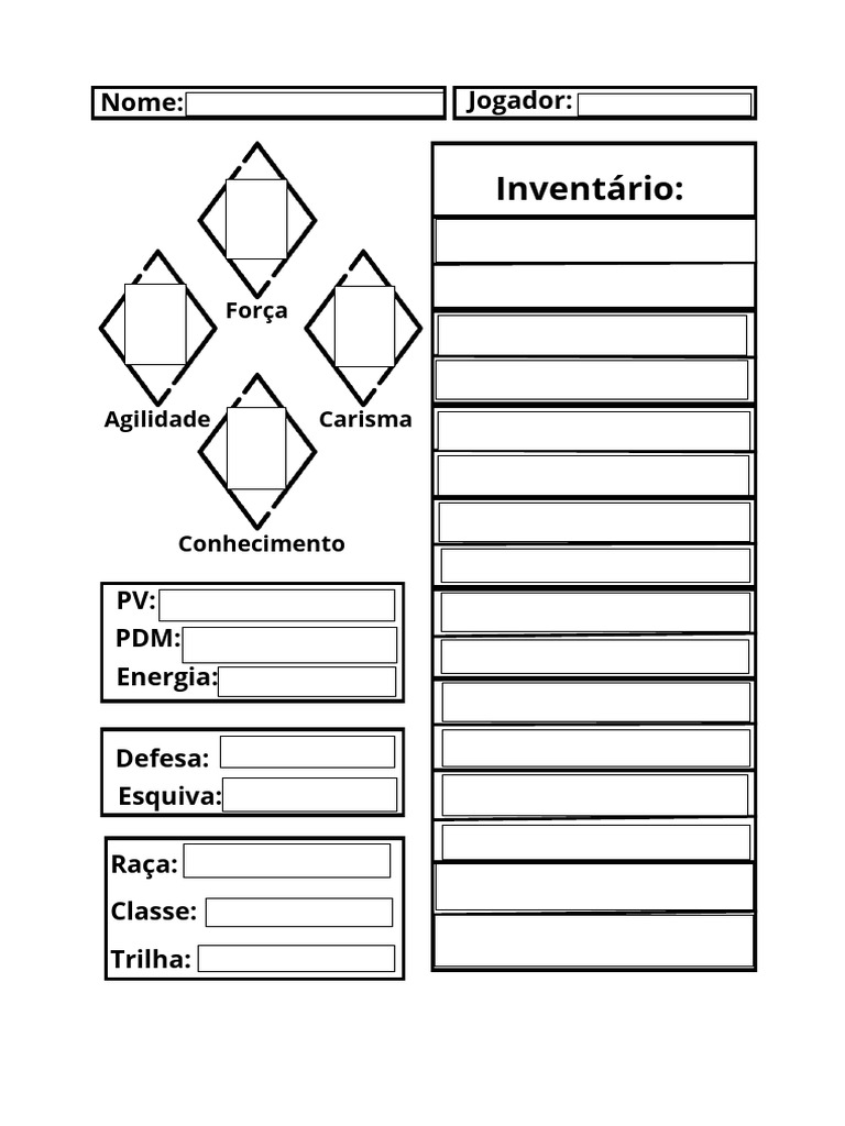 Ficha RPG de Herois Ficha | PDF