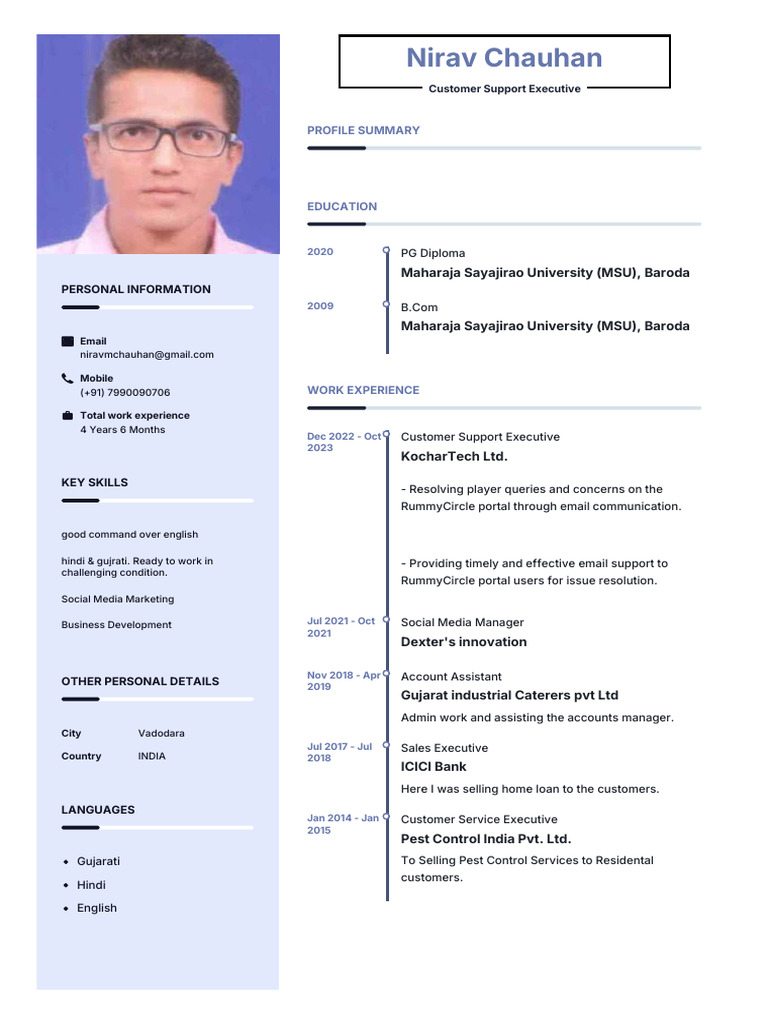 Nirav Cv 1sept-1 | PDF | Computing