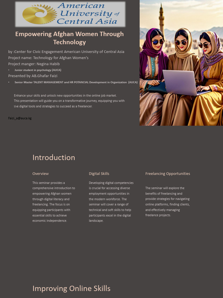 Empowering Afghan Women Through Digital Literacy and Freelancing | PDF | Freelancer ...