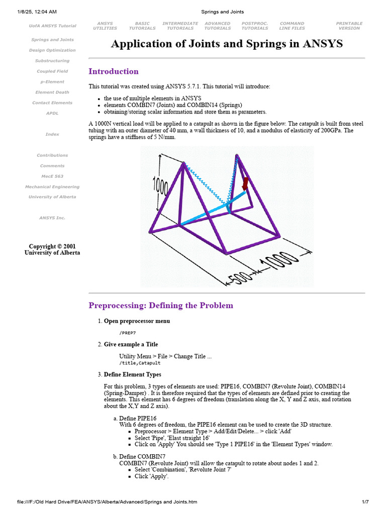 Springs and Joints | PDF | Graphical User Interfaces | Stiffness