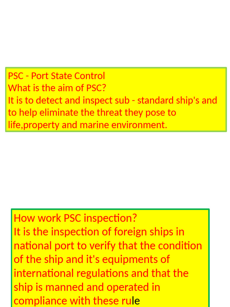 Port State Control: Inspections & Codes | PDF | Shipping | Water Transport