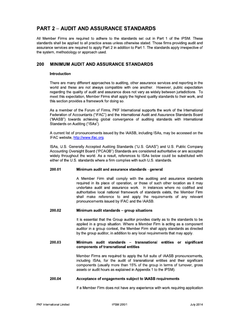 Audit and Assurance Standards | PDF