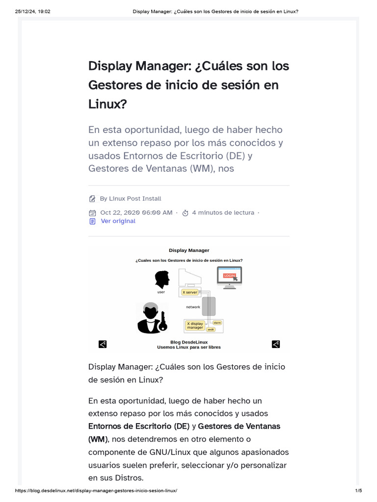 Display Manager - ¿Cuáles Son Los Gestores de Inicio de Sesión en Linux ...