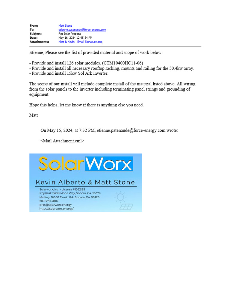 Re_ Solar Proposal | PDF