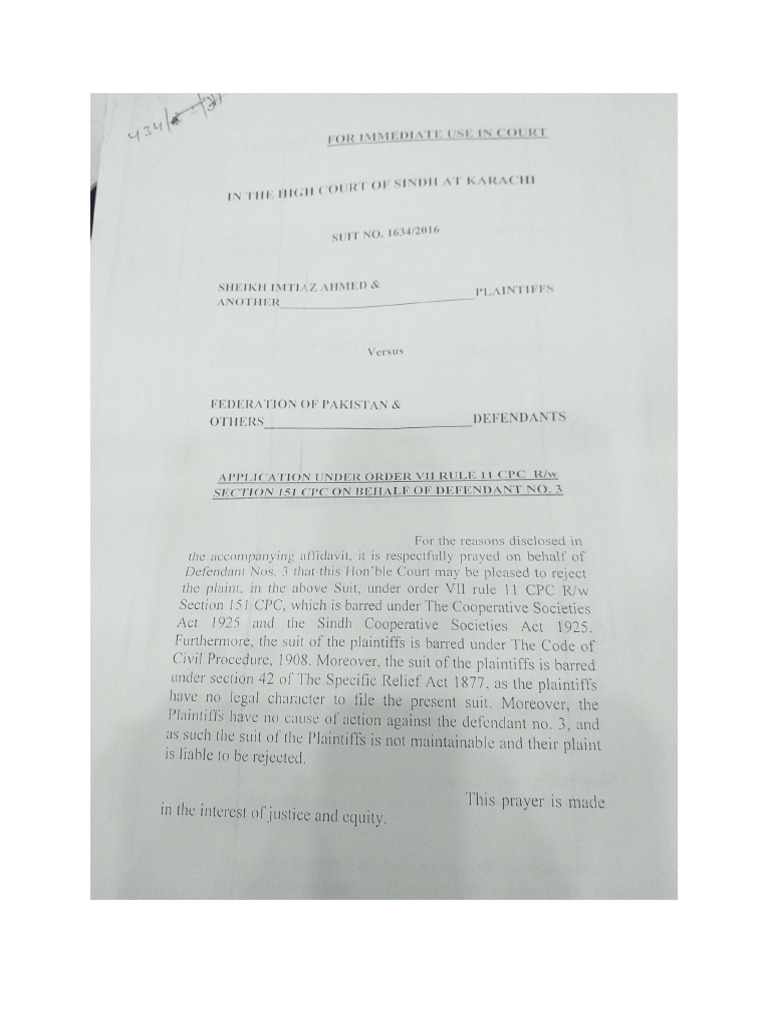 Order VII Rule 11 | PDF