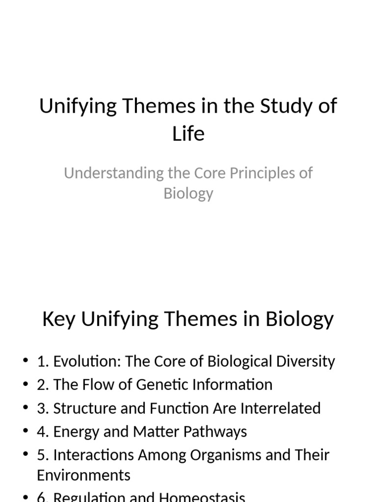 Unifying Themes in Biology | PDF