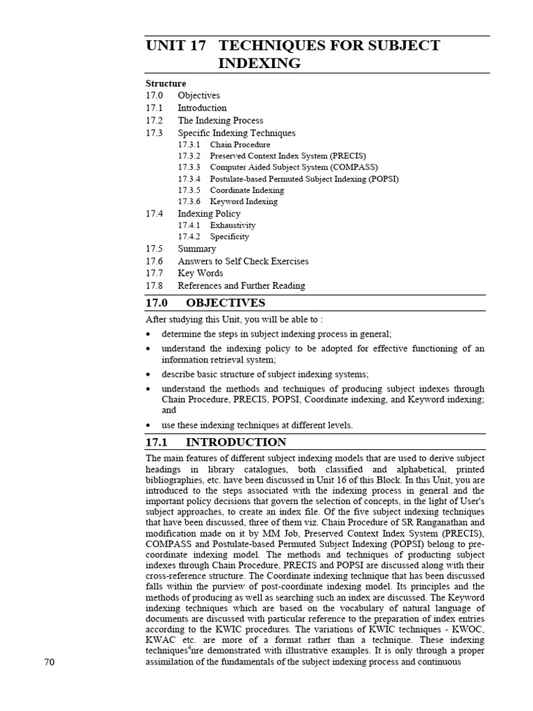 Subject Indexing Techniques Overview | PDF | String (Computer Science ...