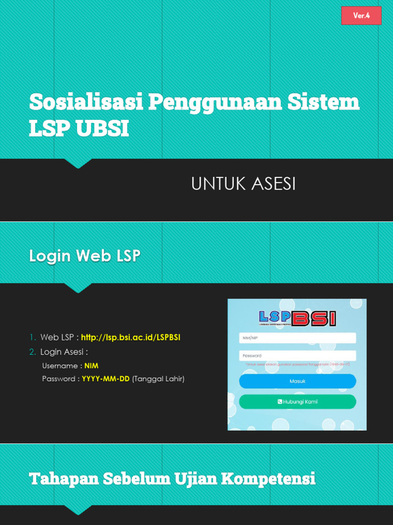 2.Sosialisasi Penggunaan Sistem Untuk Asesi(2) | PDF