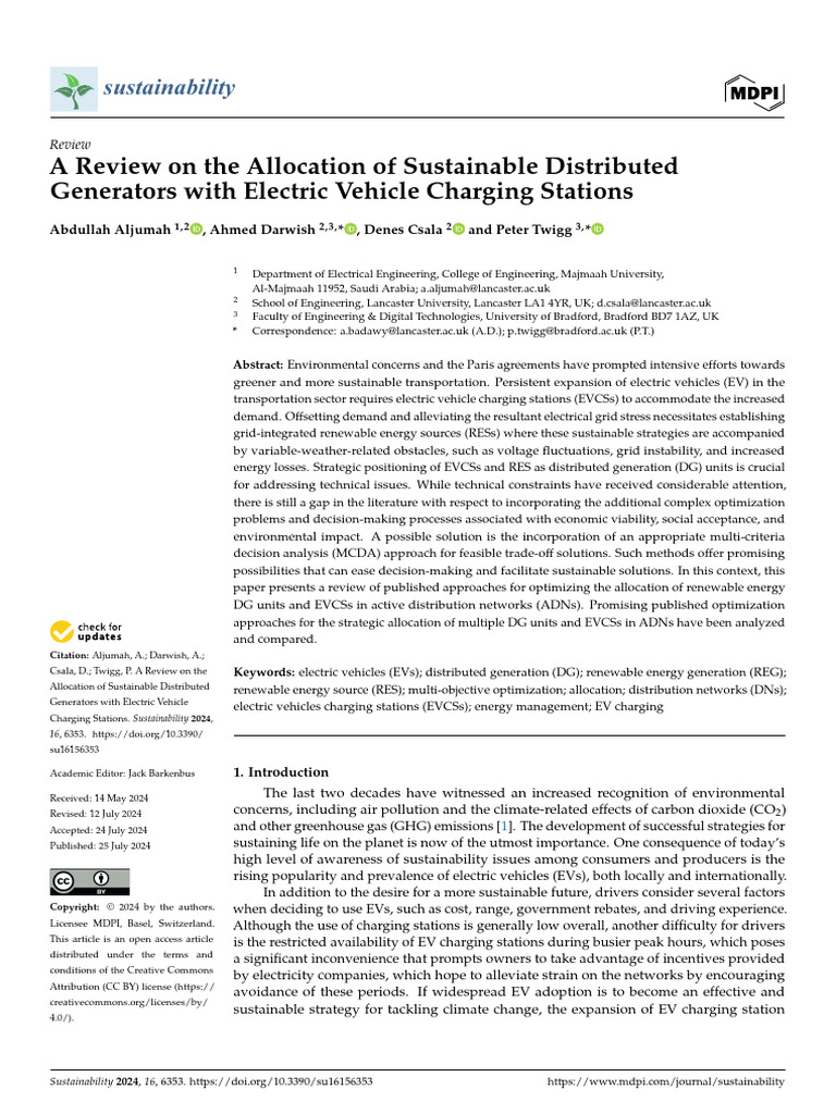 A Review On The Allocation of Sustainable Distributed | PDF | Electric ...
