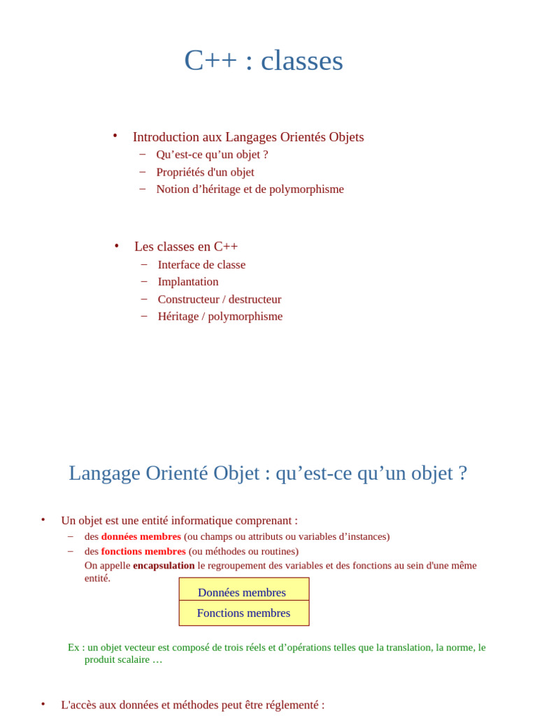 Classes | PDF | Classe (informatique) | Programmation orientée objet