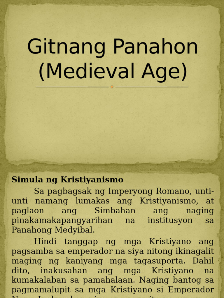 Gitnang Panahon | PDF
