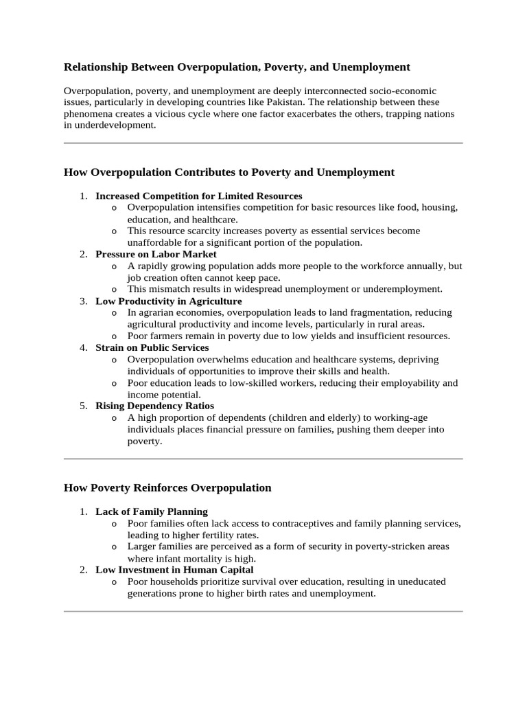 2- Relationship Between Overpopulation and Poverty | PDF | Poverty ...