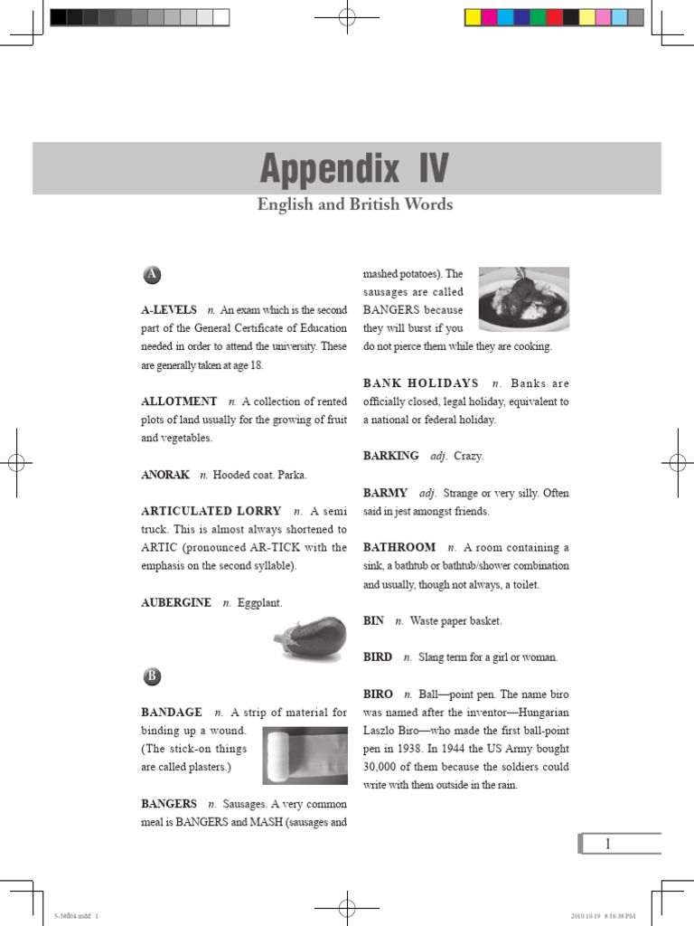 01.appendix IV English and British Words | PDF | Fruit Preserves | Desserts