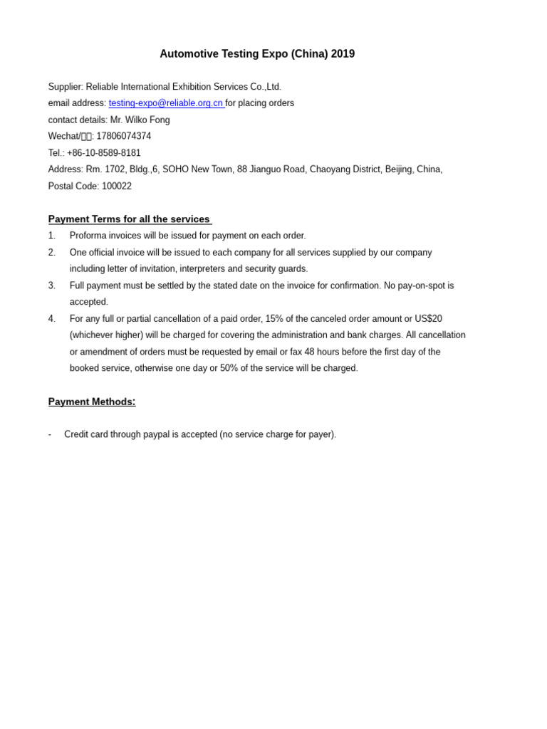 ATX2019 Letter of Invitation Application Form | PDF | Mail | Payments