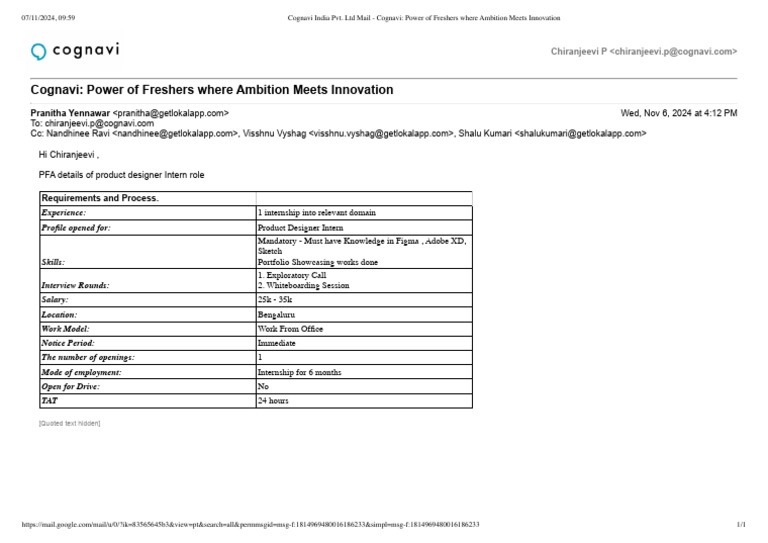 Product Designer Intern - Chiranjeevi P | PDF
