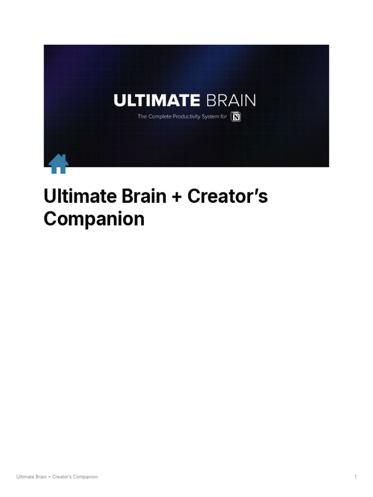Ultimate Brain + Creator's Companion | PDF | Computing | Software