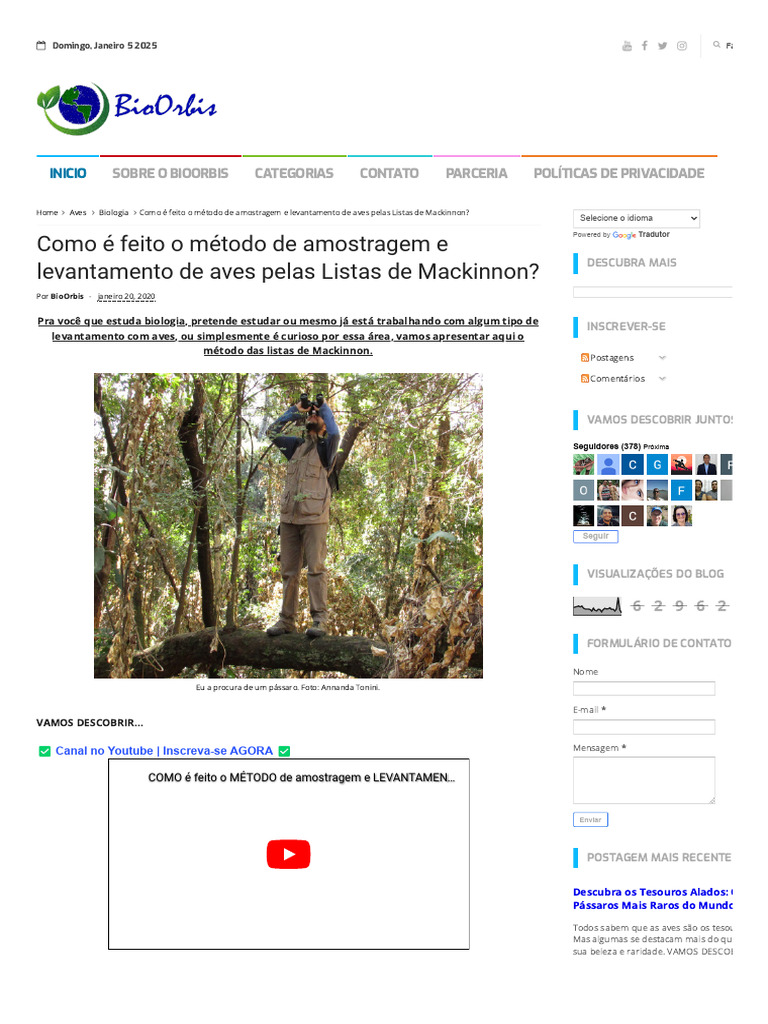 Método de Amostragem: Listas de Mackinnon | PDF | Espécies | Genética