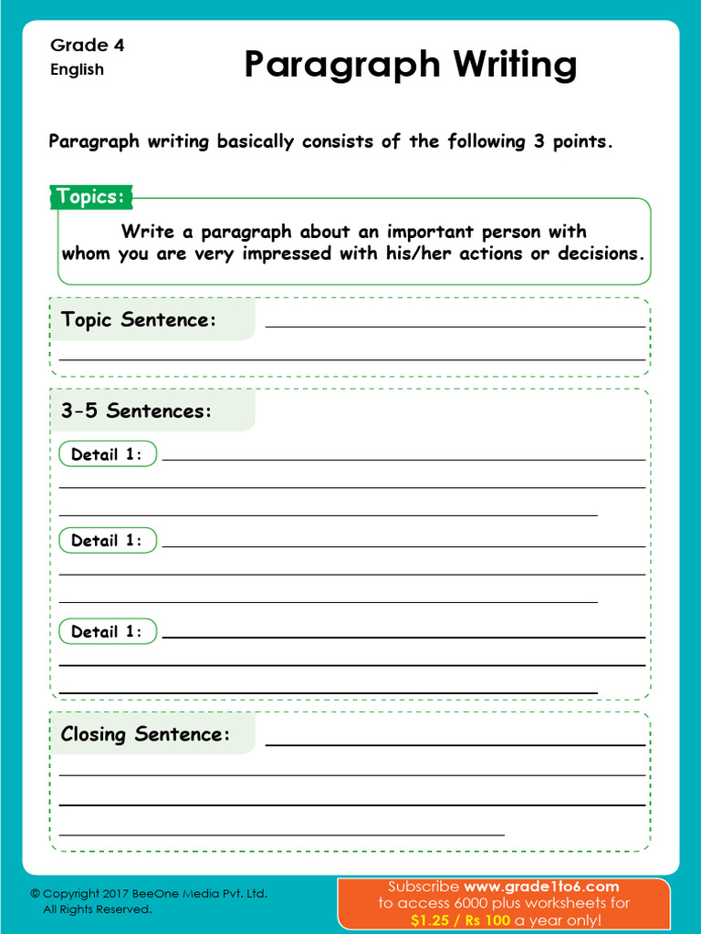 Grade 4 Paragraph Writing Guide | PDF