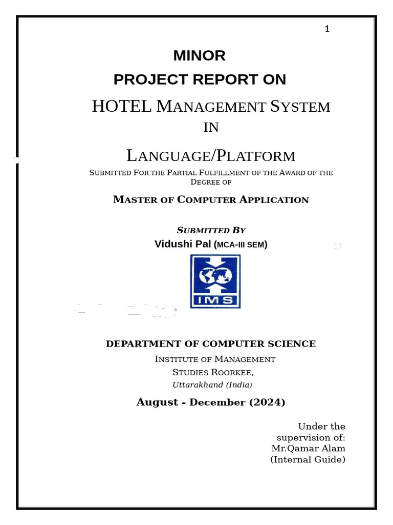 Hotel Management Report | PDF | Php | World Wide Web