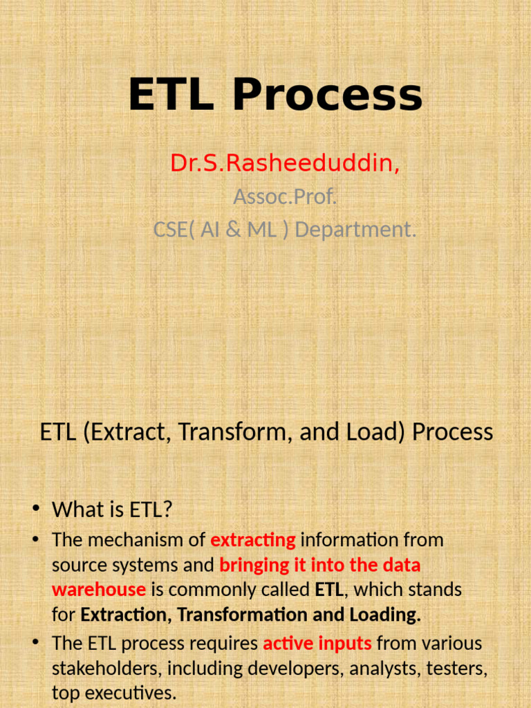 CMR Bda Etl Process | PDF | Data Warehouse | Databases