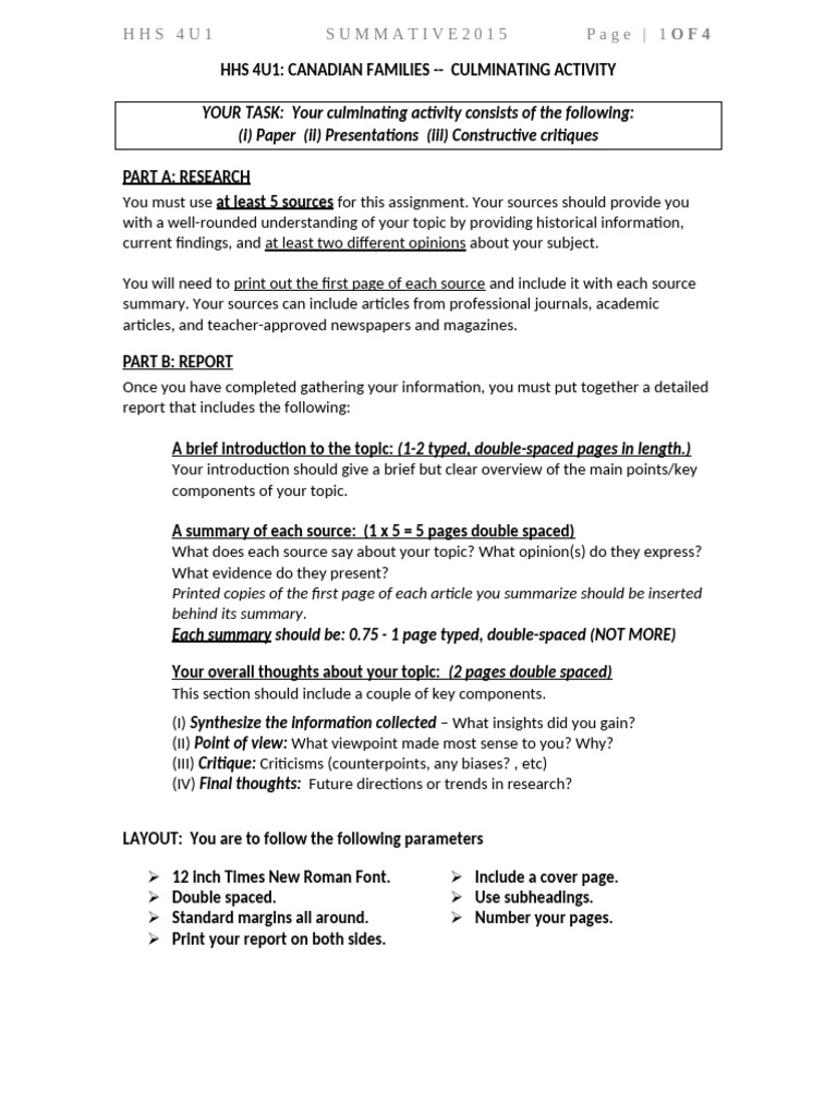 Culminating Activity 2015 - Social Science Research Seminar | PDF ...