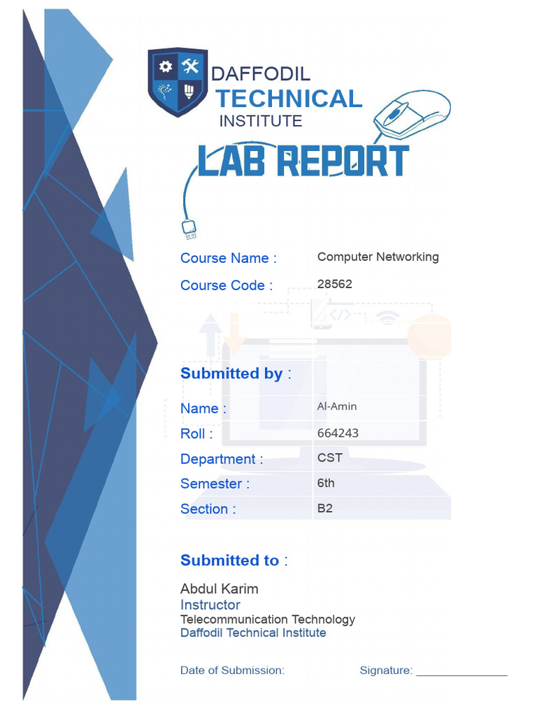 Computer Networking Ex1 Cover Page_edited | PDF