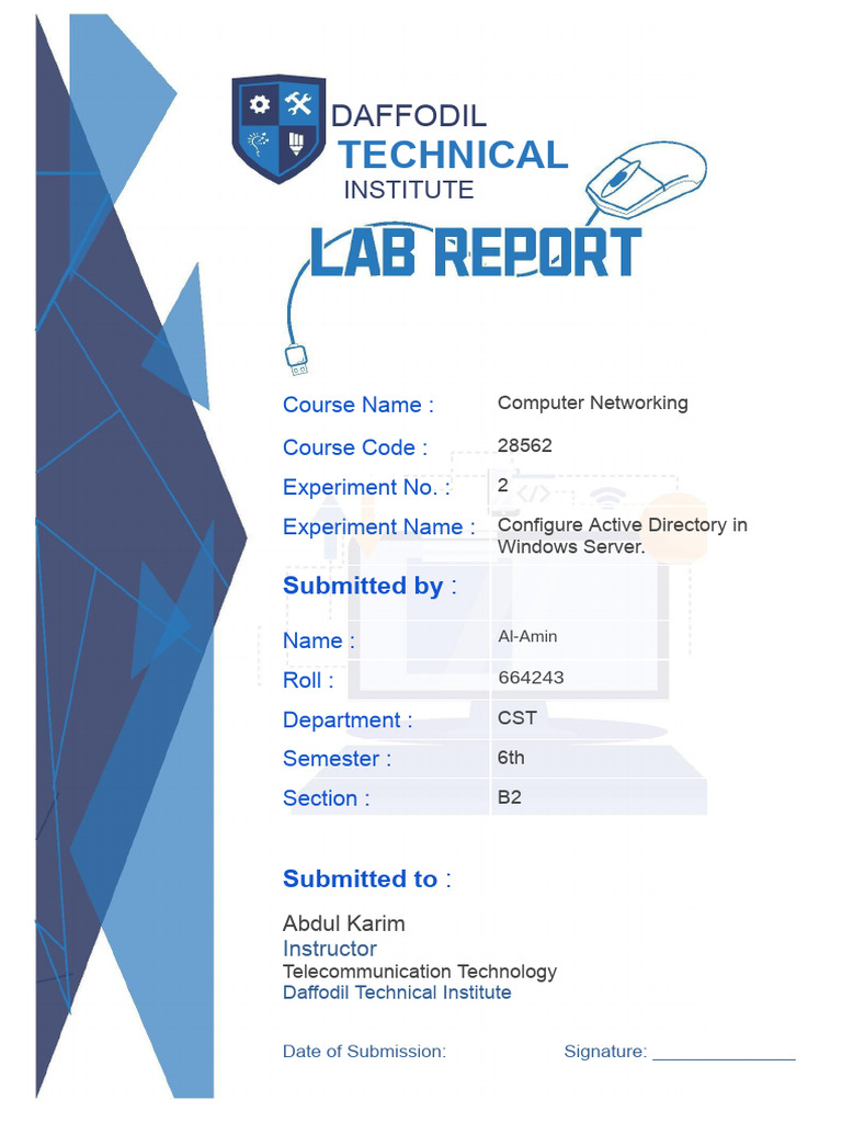 Computer Networking Ex2 Cover Page | PDF
