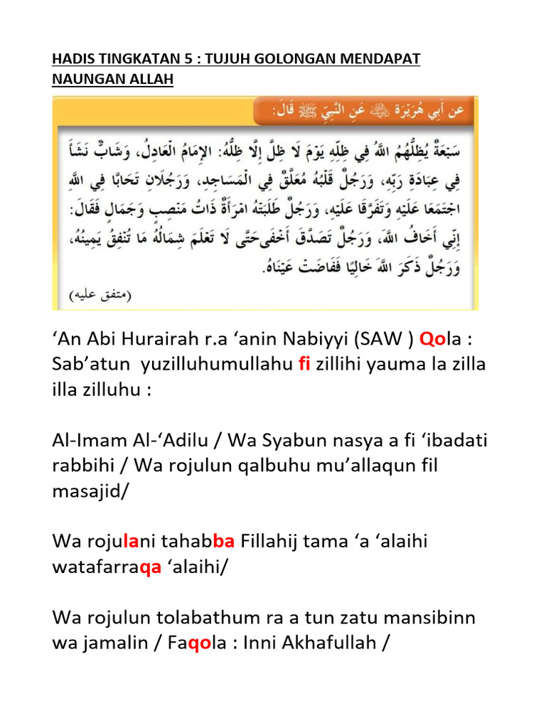 Hadis T4 - 7 Golongan | PDF