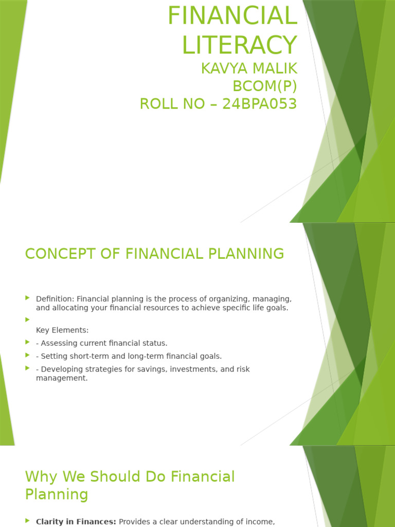 FINANCIAL LITERACY PPT | PDF