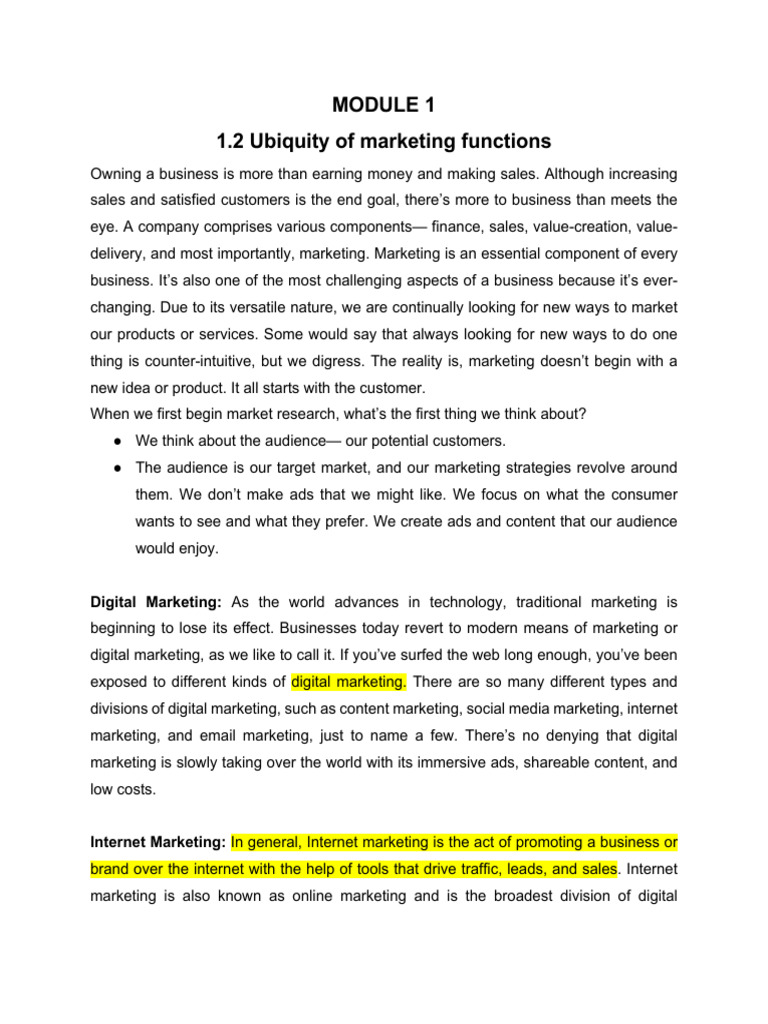 Module 1 SMDT | PDF | Customer Relationship Management | Marketing