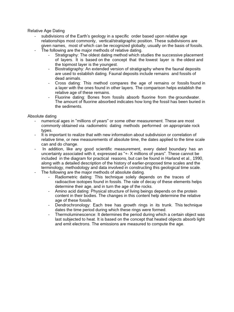 Relative and Absolute Dating | PDF | Fossil | Stratigraphy