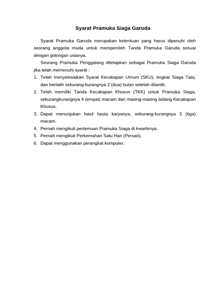 Portofolio Pramuka Siaga Garuda (1) | PDF