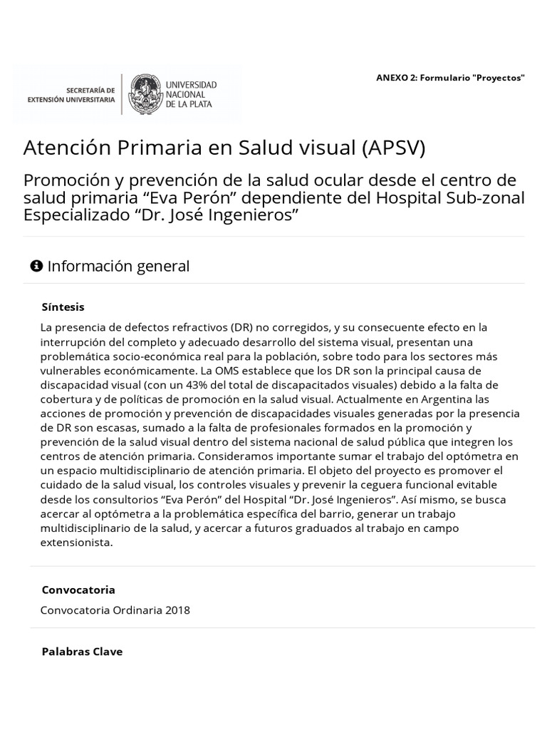 Atención Primaria en Salud Visual APSV .pdf-PDFA | PDF | Hospital ...