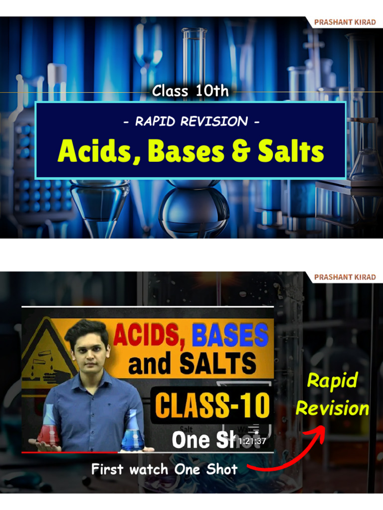 Rapid Revision - Acids, Bases and Salts (Prashant Kirad) | PDF | Ph | Acid