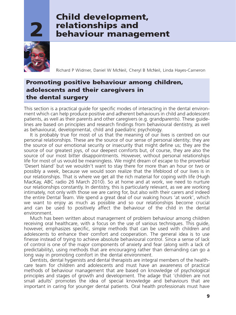 Positive Behavior Management in Pediatric Dentistry | PDF | Temperament ...