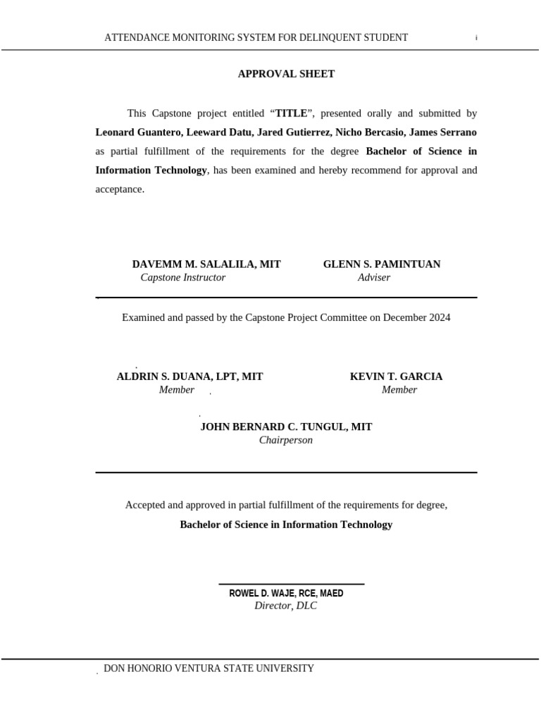 Approval Sheet DLC | PDF