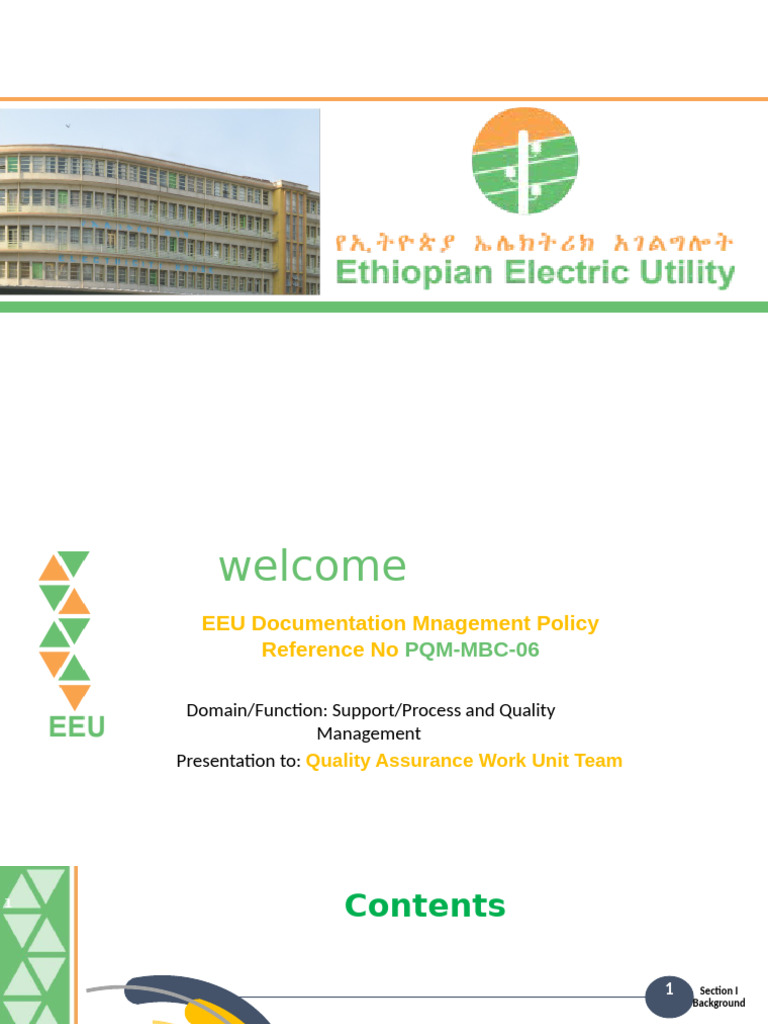 Training on EEU Documentation policy | PDF | Service Level Agreement | Regulatory Compliance