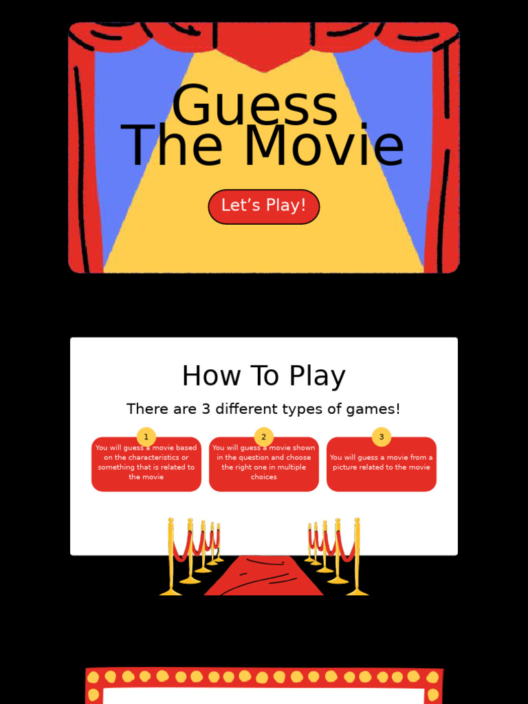 Red and Yellow Illustrated Movie Guessing Game Presentation | PDF