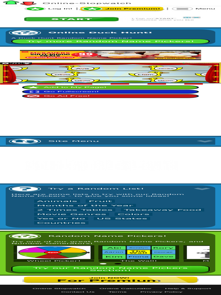 Duck Hunt Random Name Picker | PDF