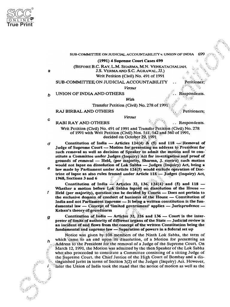 Judicial Accountability in Modak Case | PDF | Supreme Court Of India ...