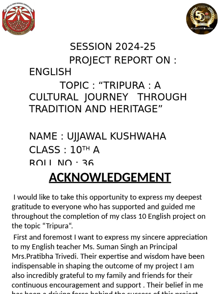 ACKNOWLEDGEMENT (1) English Project Ujju | PDF